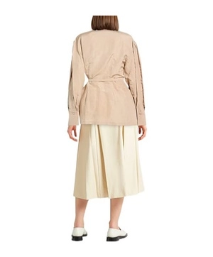 Max Mara Long Sleeve Taffeta Shirt With Belt