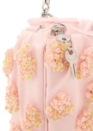 SELF-PORTRAIT Floral Bead-embellished Satin Tote