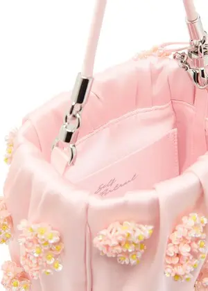 SELF-PORTRAIT Floral Bead-embellished Satin Tote