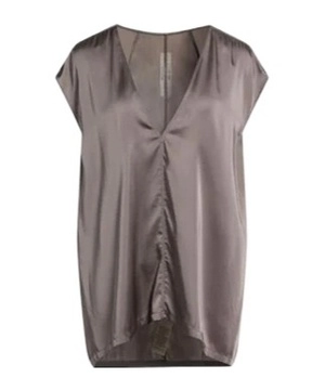 Rick Owens Solid-color Satin Short-sleeved Top - Gray