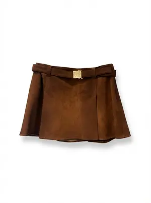 Miu Miu Suede Belted Skirt