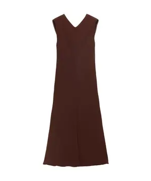 Prada Satin Crepe Midi Dress - Cocoa Brown