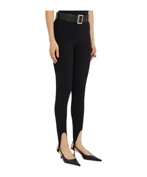 SELF-PORTRAIT Stirrup Belted Knit Leggings