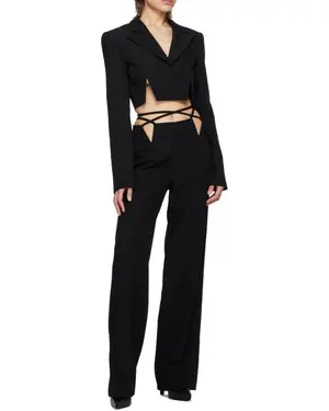 DION LEE V-wire Straight-leg Cut-out Trousers