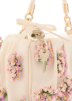SELF-PORTRAIT Floral Bead-embellished Satin Tote
