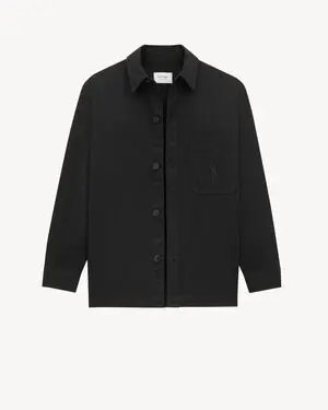 Saint Laurent Cassandre Overshirt In Cotton Linen Gabardine