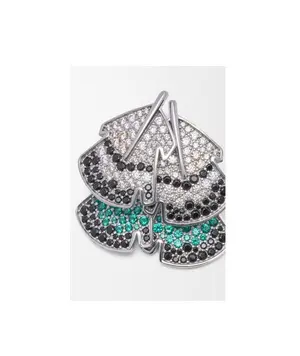 Loewe Feather Earrings In Sterling Silver And Crystals