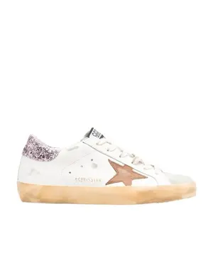 GOLDEN GOOSE Super-star Sneakers With Glitter Heel Tab