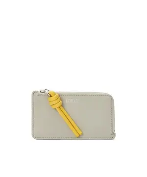 Loewe Knot Coin Cardholder In Shiny Nappa Calfskin - Gray
