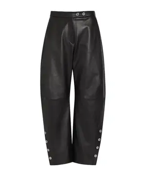 Sportmax Barrel-leg Leather Trousers