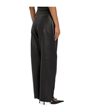 Sportmax Barrel-leg Leather Trousers
