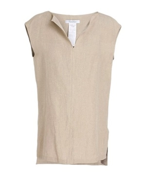 Max Mara Linen V-neck Short-sleeve Top - No