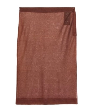 Saint Laurent Knitted Bodycon Skirt - Brown