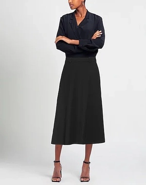 Balenciaga Gabardine Flared Midi Skirt