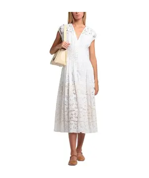 Tory Burch Solid Color Pleated Dress