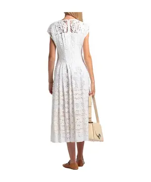 Tory Burch Solid Color Pleated Dress