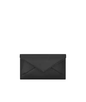Saint Laurent Letter Large Wallet In Leather - Black