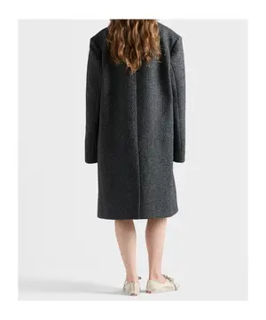 Prada Single-breasted Chevron Wool Jacket