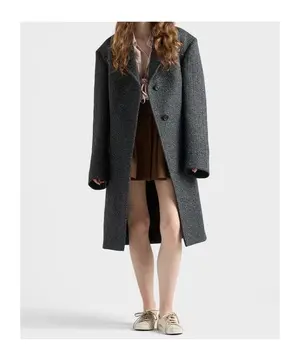 Prada Single-breasted Chevron Wool Jacket