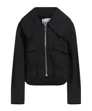 GANNI Simple Casual Coat - Black