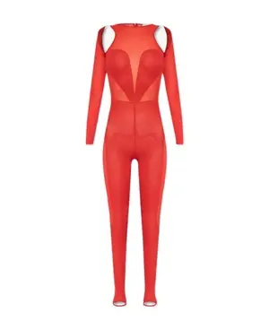 Alexander McQueen Cut-out Detailed Jumpsuit - Red