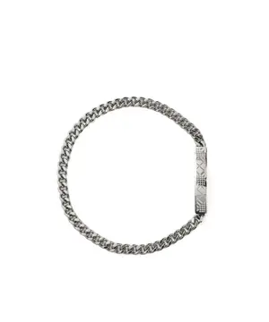 Burberry Engraved Check Chain Bracelet - Silver