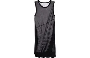 Helmut Lang Sleeveless Round Neck Dress With Fluffy Hem