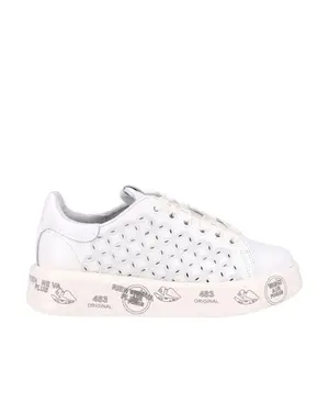 Premiata Logo Low-top Casual Shoes - White