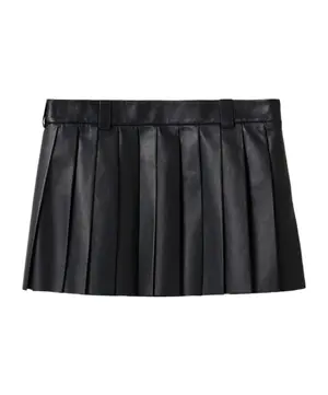 Miu Miu Nappa Leather Pleated Skirt