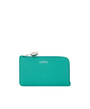 Loewe Pebble Coin Cardholder In Pebble Grained Calfskin - Green