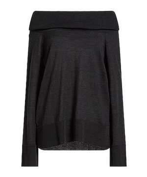 Max Mara Solid Lightweight Wool Knit Top - Black