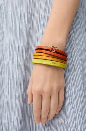 Loewe Twist Double Bracelet In Calfskin With Anagram Dice