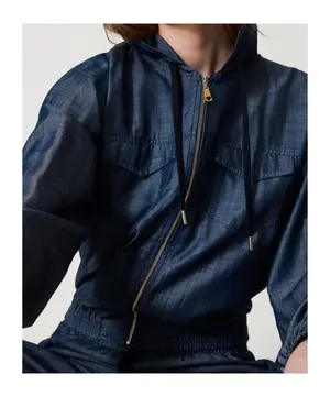 TWINSET Hooded Denim Jacket