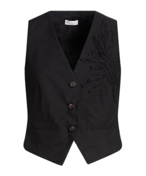 Brunello Cucinelli Plain Colour Waistcoats - Black