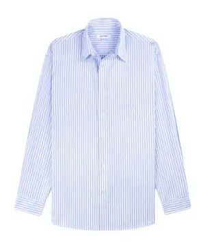 SPORTY  RICH Sporty & Rich Striped Cotton Shirt - Blue