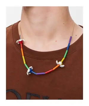 Loewe Flor Necklace In Sterling Silver And Enamel