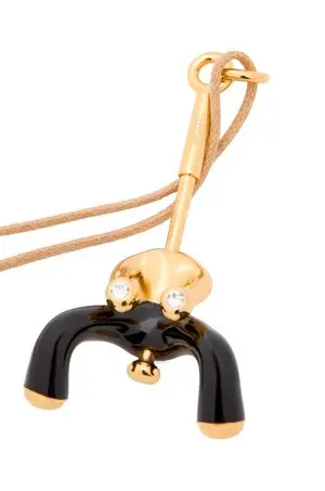 Loewe Sterling Silver And Crystal Acrobat Pendant Necklace - Gold/black
