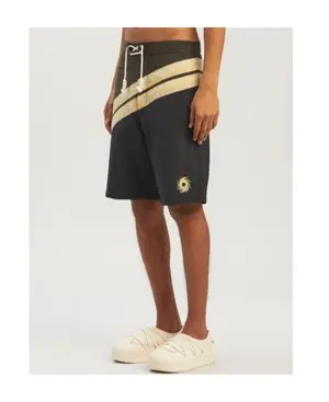 Palm Angels Stripe Detailed Drawstring Swim Shorts