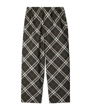 Burberry Vintage Check-printed Elasticated Waistband Trousers - Comfortable Brown