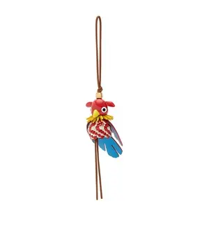 Loewe Parrot Puzz Charm - Tan/red