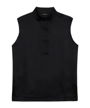 ANINE BING Geneva Blouse Sleeveless High Collar - Black