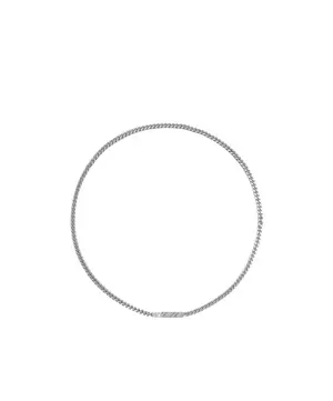 Burberry Engraved Check Chain Necklace - Silver