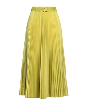 Max Mara Solid-color Pleated Skirt - Yellow