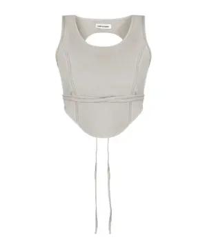 LOW CLASSIC Cropped Corset Top - White