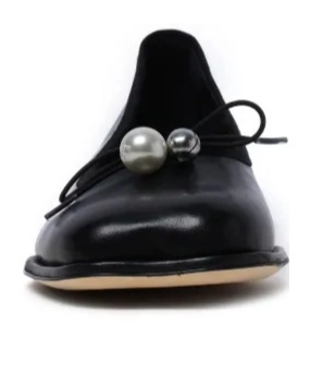 Simone Rocha Embellished Leather Ballerina Flats