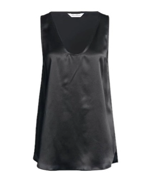 Max Mara Satin Sleeveless Top - Black