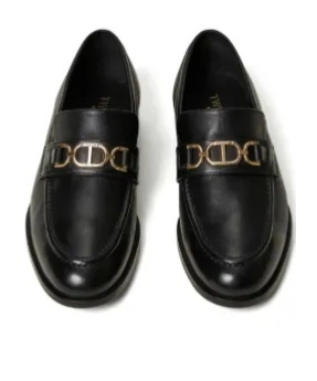 TWINSET Oval T Leather Loafers