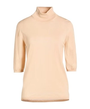 Max Mara Solid Lightweight Wool Knit Top - Nude