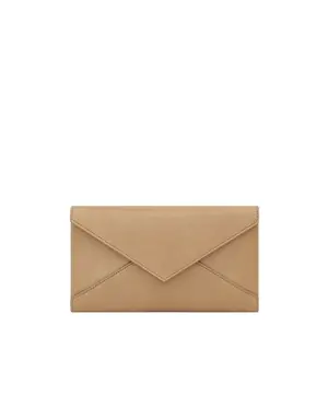 Saint Laurent Letter Large Wallet In Leather - Natural/tan