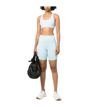 SPORTY  RICH Sporty & Rich Ribbed Biker Shorts With Logo Patch